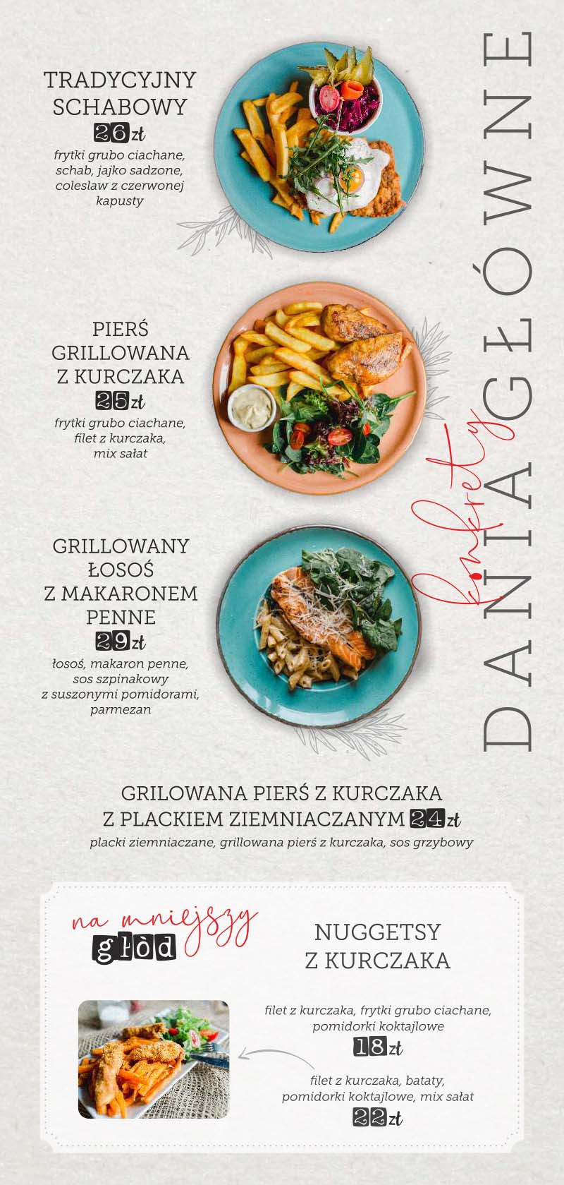 Menu – Mucca – prawdopodobnie najlepsze Burgery w Żywcu